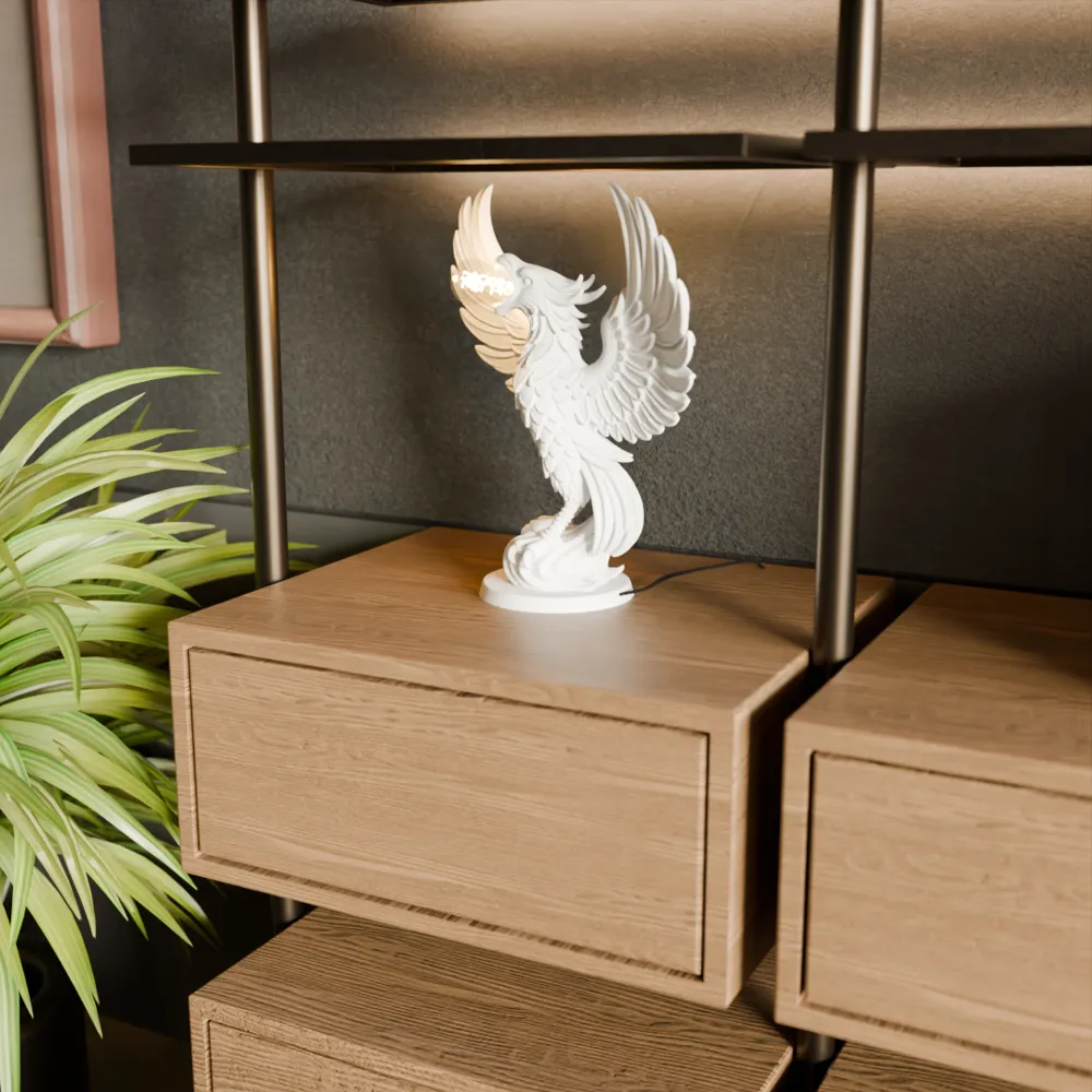 Phoenix Lamp - Flameborn Sculpture by Quickers MakerWorld: Download Free 3D Models