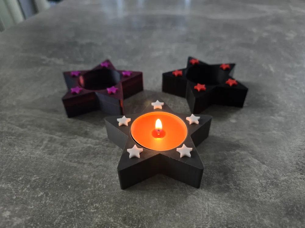 Cute Star - tea light stand. by 3Devil MakerWorld: Download Free 3D Models