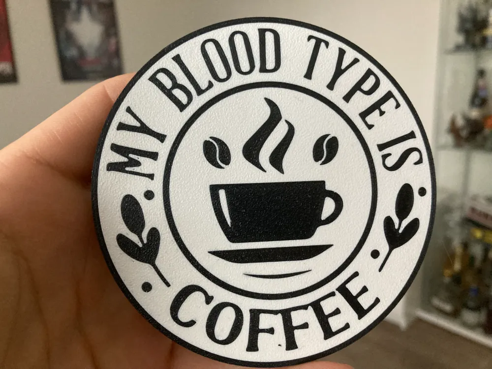 Blood type coffee coaster by jakubhroch - MakerWorld