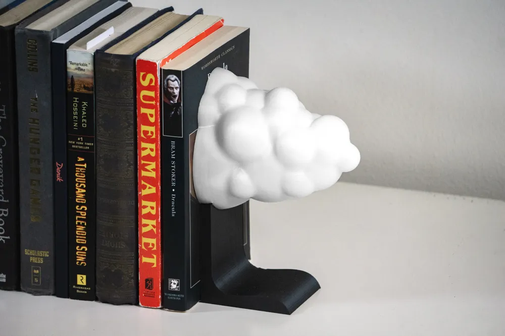 Floating Cloud Bookend v2 Easy Print by Jordan Proctor Designs - MakerWorld