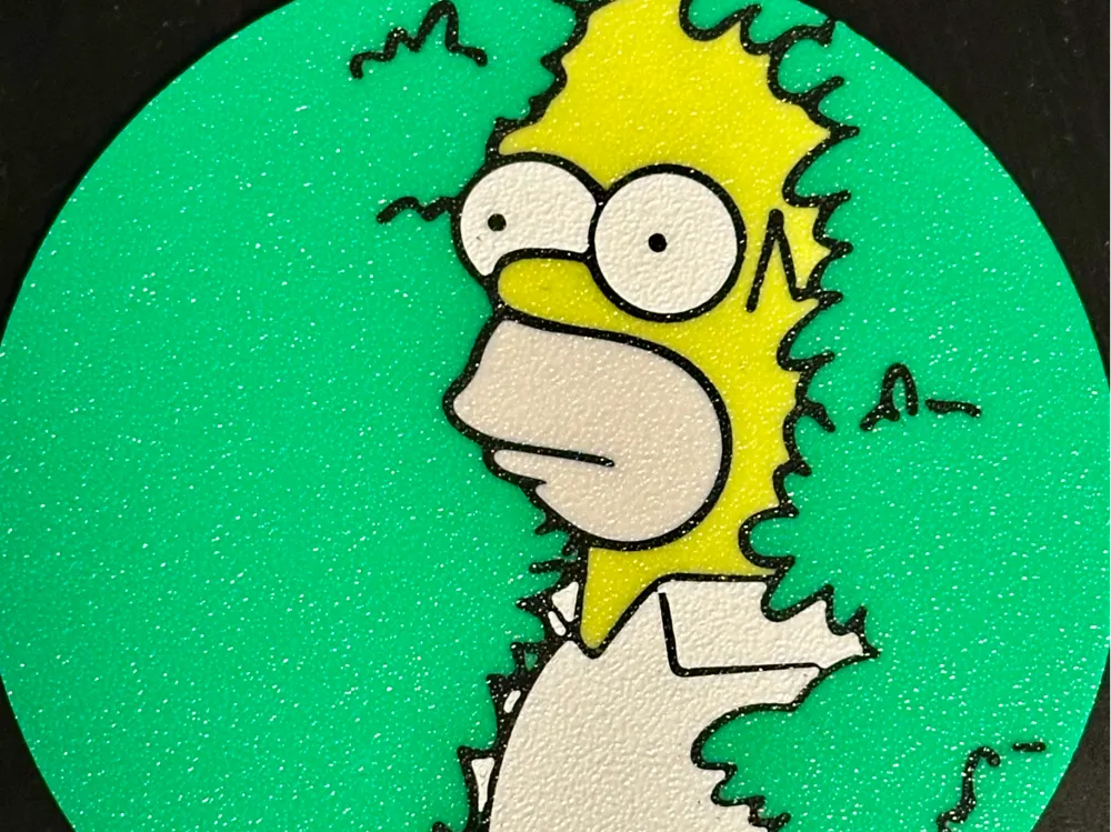 Homer Simpson Hiding Bush Coaster by billypengilly - MakerWorld