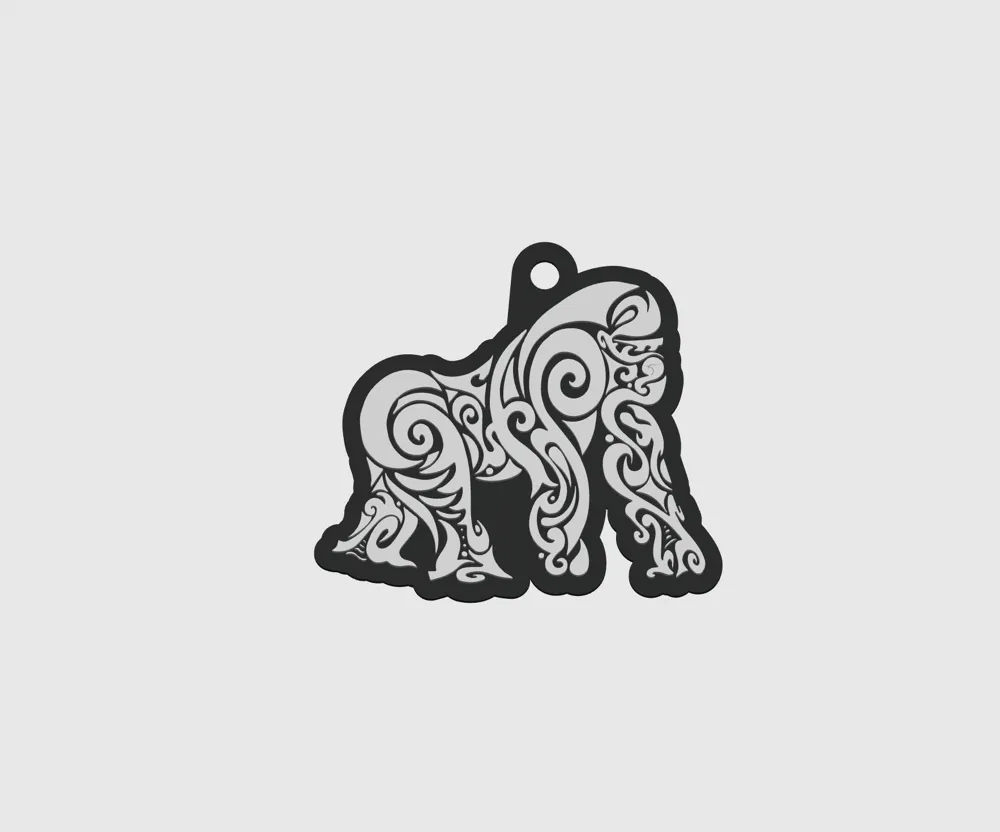 Tribal Gorilla Keychain by Lilac Rage - MakerWorld