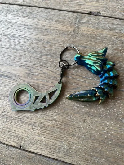 keyrambit keychain fidget spinner (print in place) by user ...