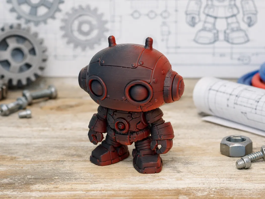 Chibi Mecha Bot Mini Guard Robot - Free 3D Print Model - MakerWorld