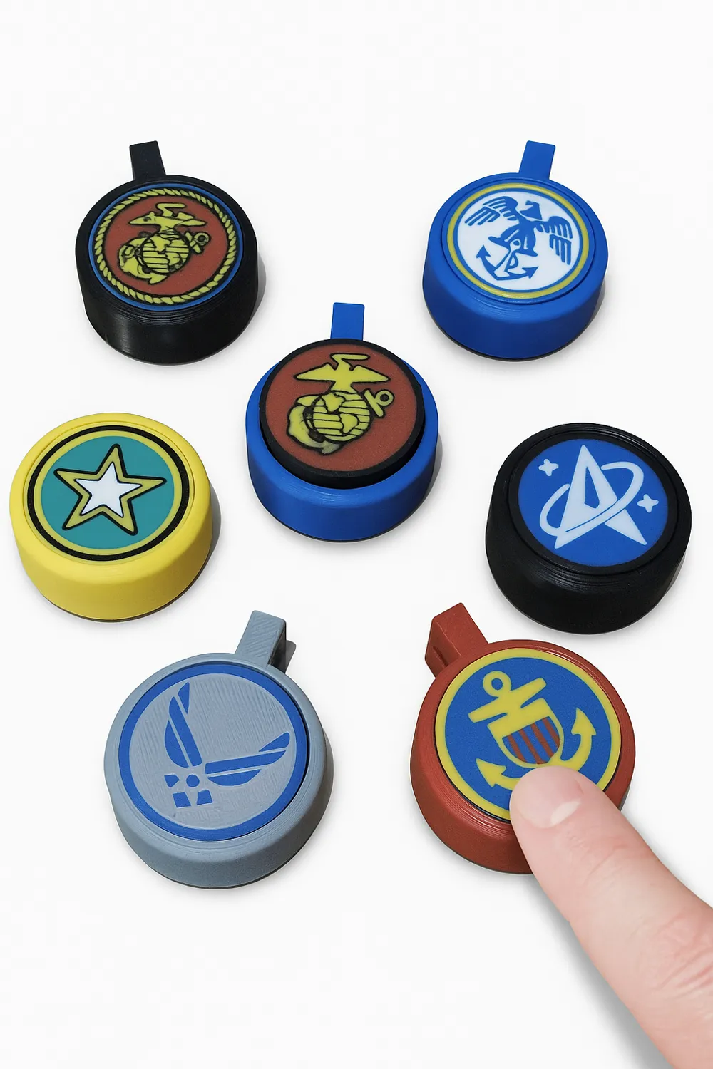 US Military Style Fidget Clickers - Free 3D Print Model - MakerWorld