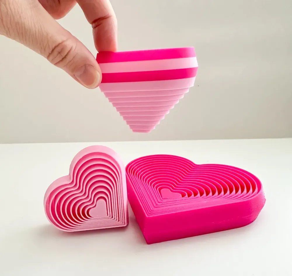 Kinetic Heart Fidget Toy - Free 3D Print Model - MakerWorld