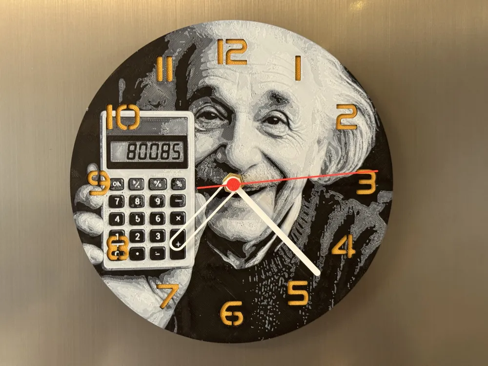 Wall/desk clock Einstein "80085" by cP3D MakerWorld: Download Free 3D ...
