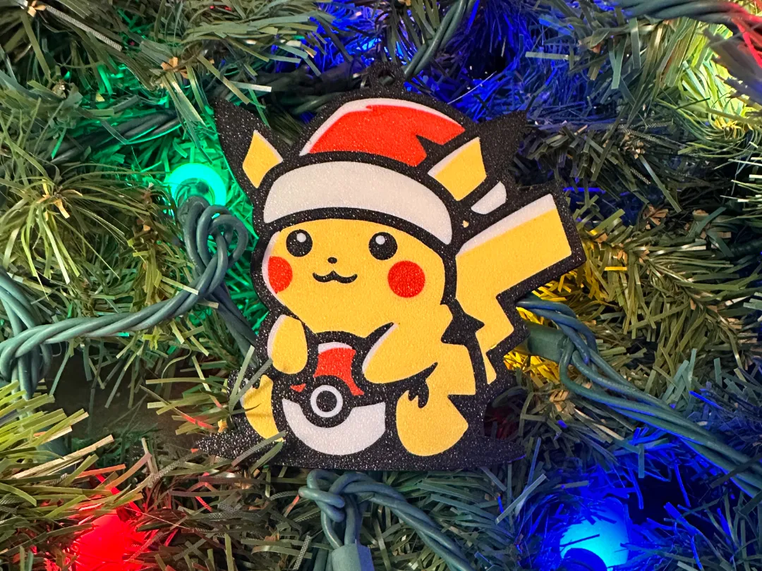 Pikachu Santa Hat Christmas Ornament - Free 3D Print Model - MakerWorld