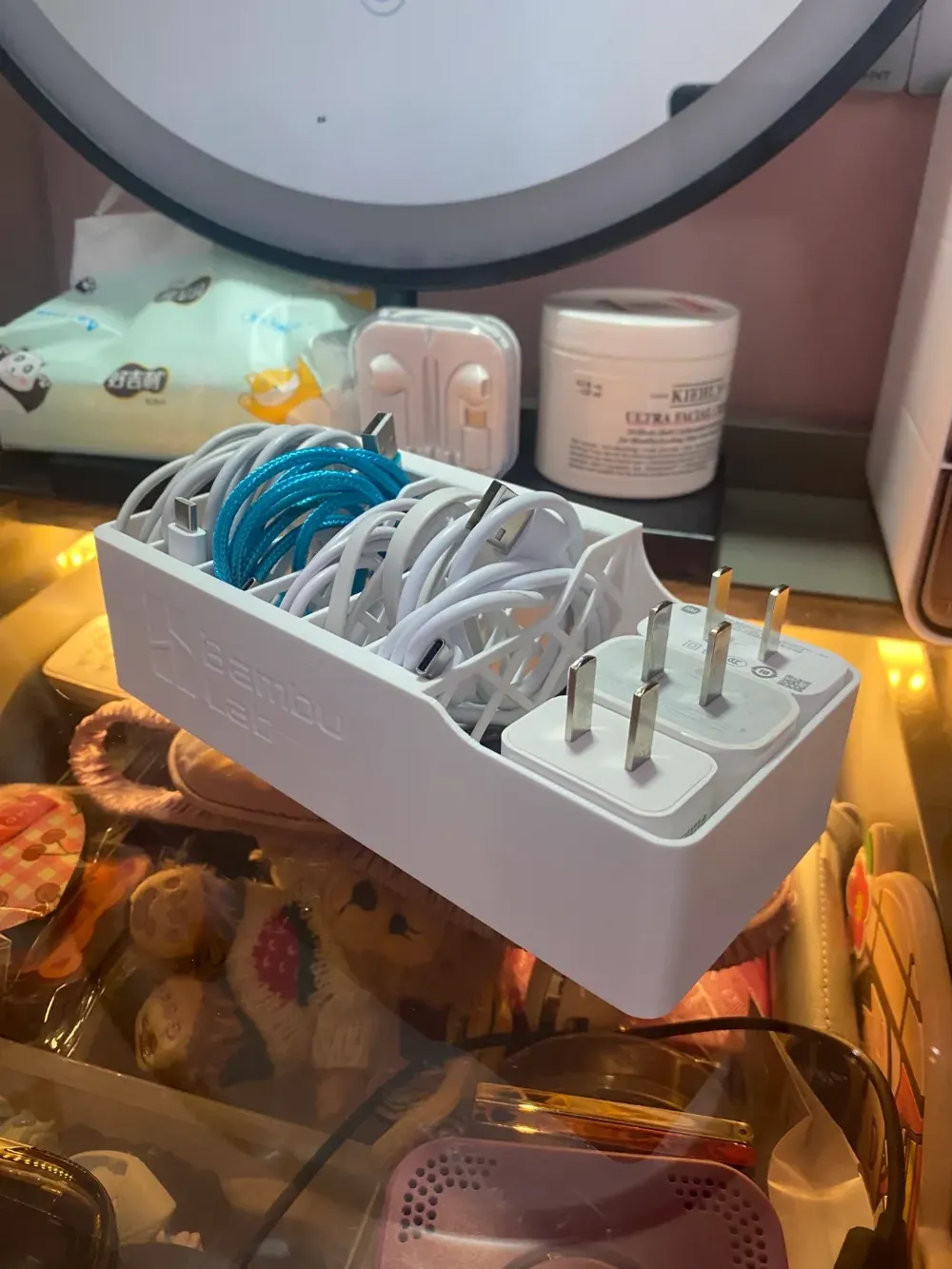 [puls Large] Data Cable Organizer, Portable Charger Head and Charging ...