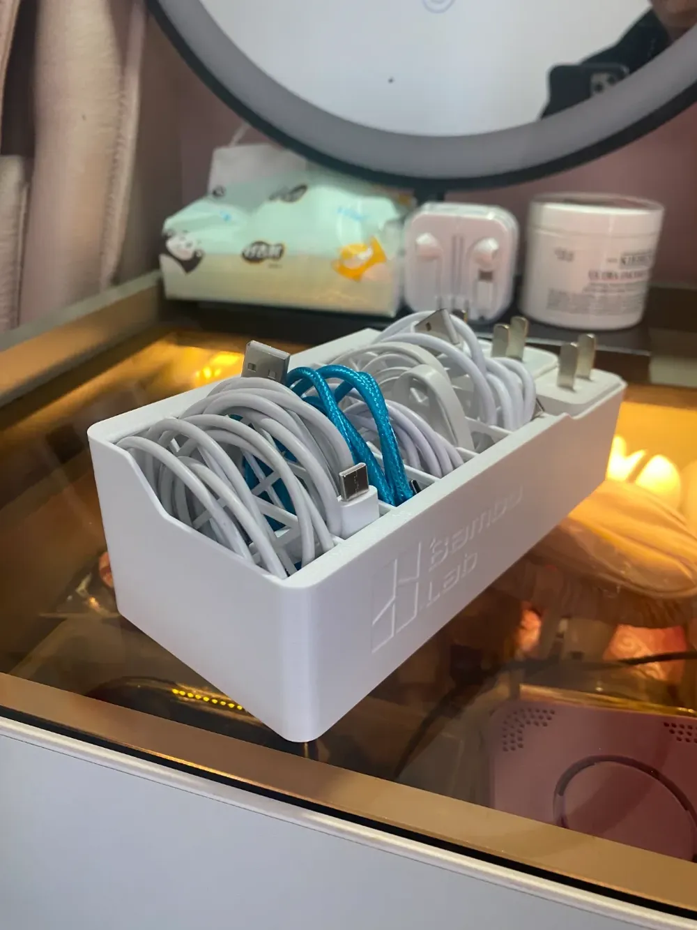 [puls Large] Data Cable Organizer, Portable Charger Head and Charging ...