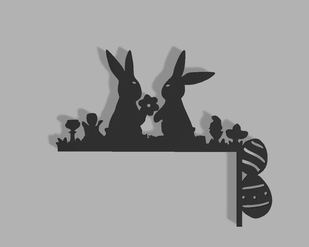 Bunny Door Corner Art for Easter by kubanek1620 - MakerWorld