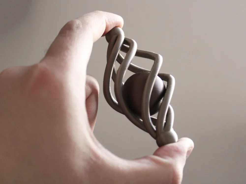 Impossible Trapped Ball Fidget in Spiral Cage - Free 3D Print Model ...
