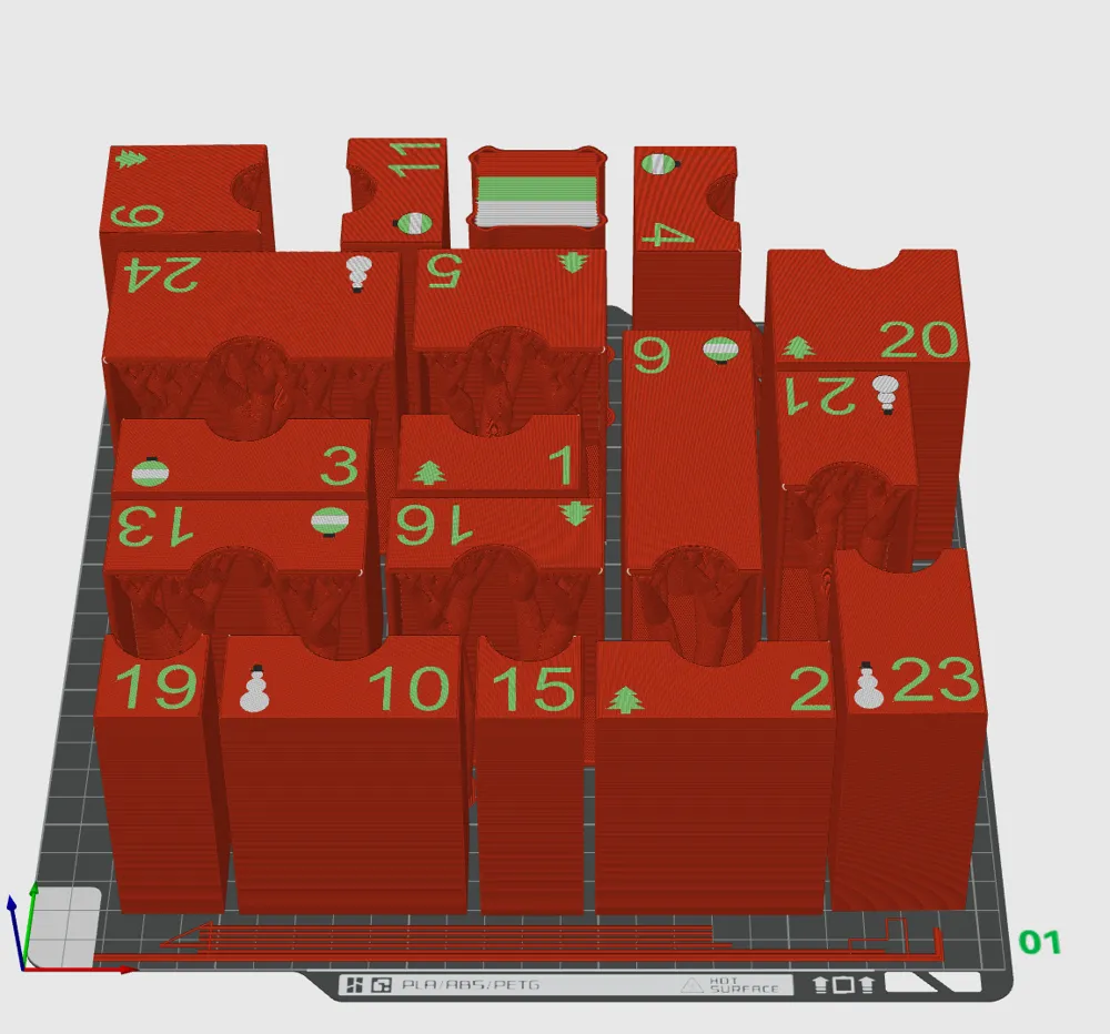 V2 Advent calendar with 24 fillable compartments by AllForce MakerWorld ...
