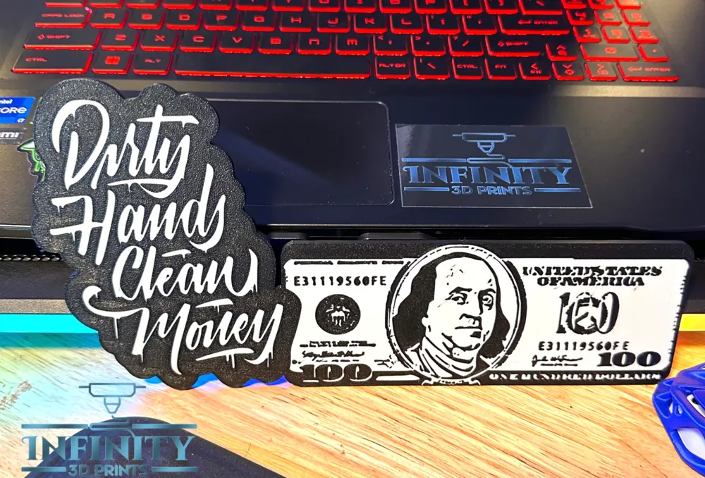 DIRTY HANDS CLEAN MONEY SIGN by Infinity 3D Prints - MakerWorld