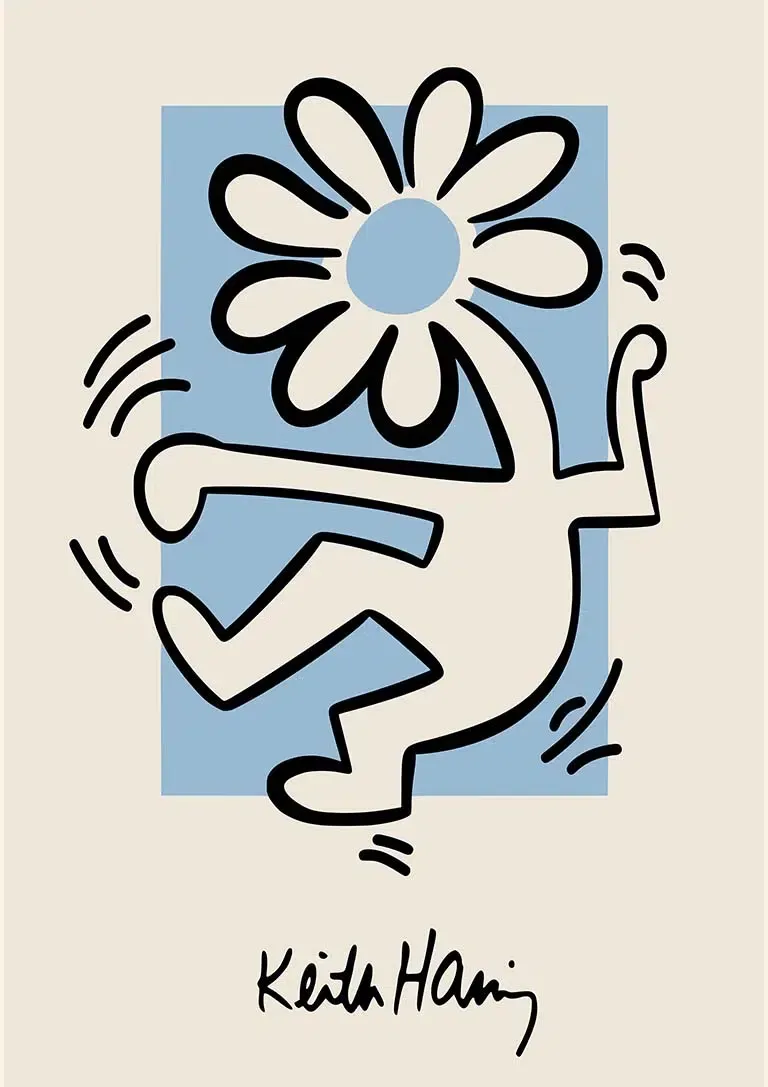 Keith Haring Flower Magnet by MaDScoobY - MakerWorld