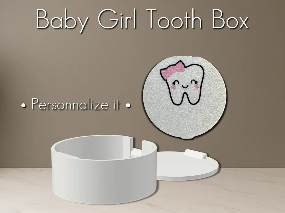 Baby Girl Tooth Box by KORSiRO MakerWorld: Download Free 3D Models