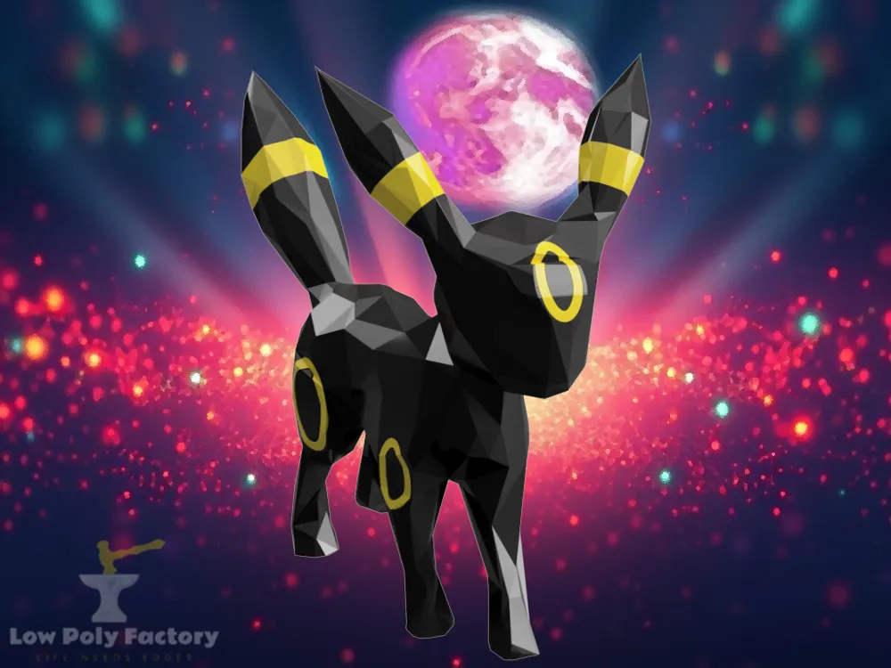 Low-Poly Umbreon Remixed by Low Poly Factory - MakerWorld
