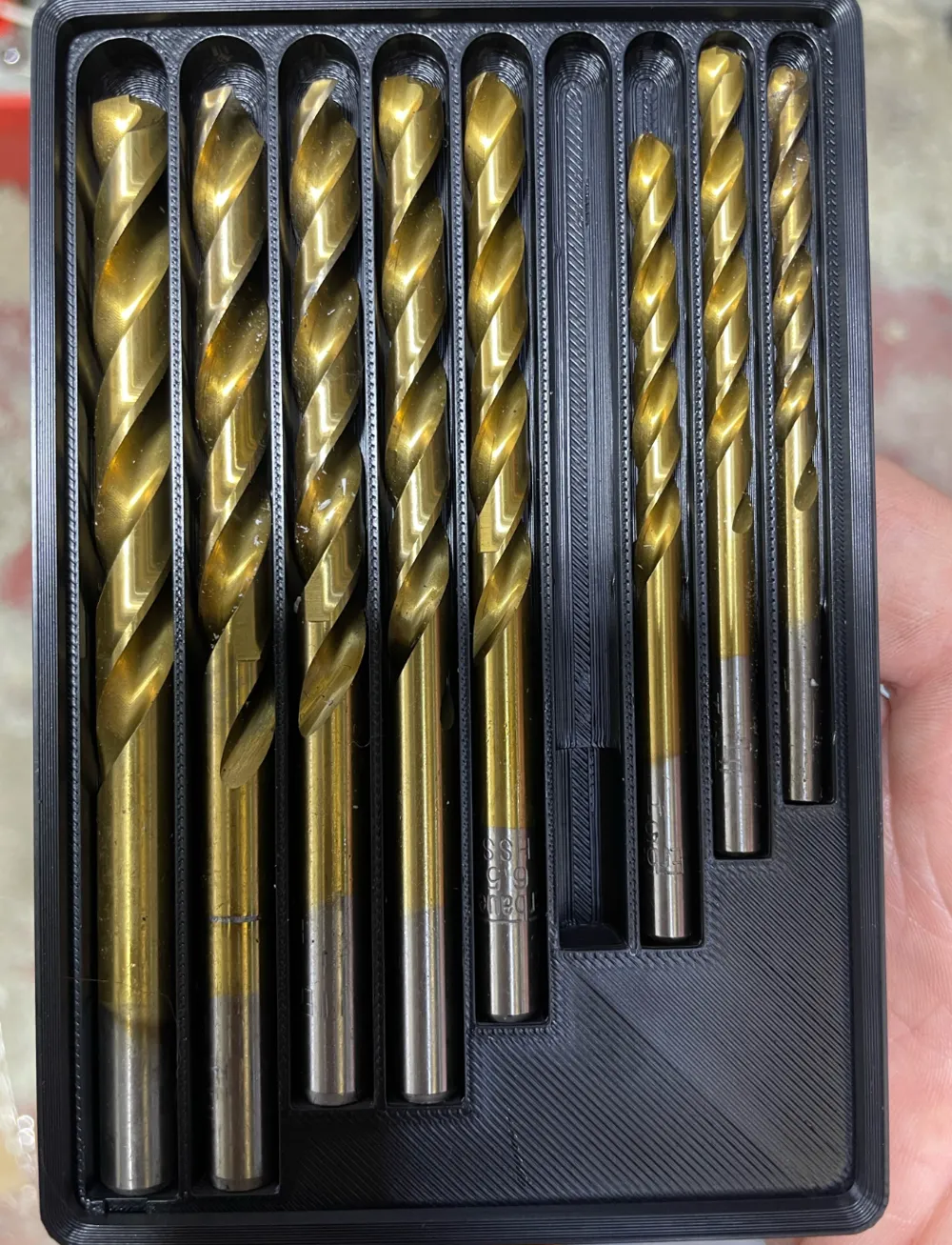 Drill bit holders - Gridfinity (& with pin) Remixed by Demig74 - MakerWorld