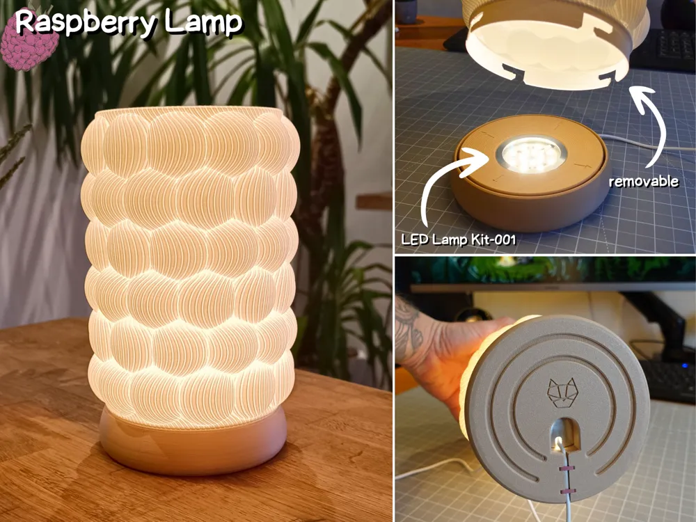 large Raspberry lamp for LED lamp Kit-001 by Super_Laserkatz MakerWorld ...