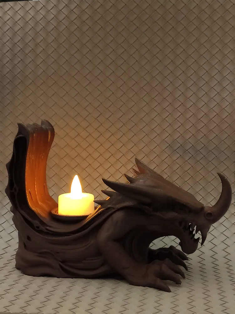 Trihorn Dragon - LED Tea light Holder by RUMcajz MakerWorld: Download ...