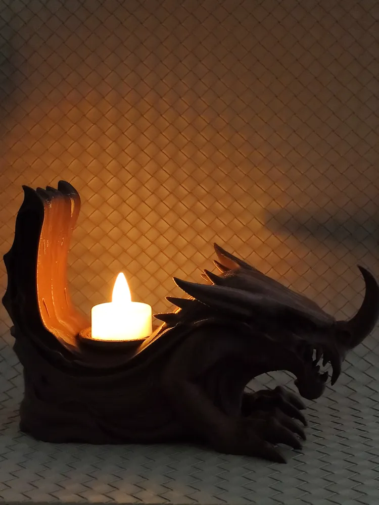 Trihorn Dragon - LED Tea light Holder by RUMcajz MakerWorld: Download ...