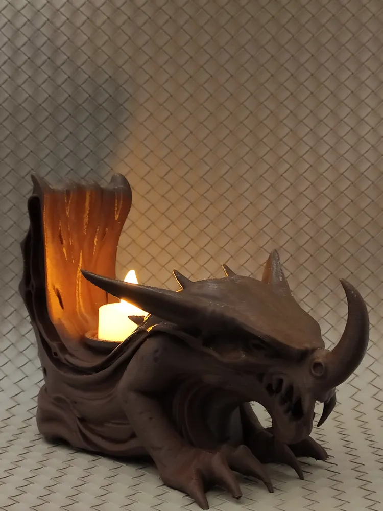 Trihorn Dragon - LED Tea light Holder by RUMcajz MakerWorld: Download ...