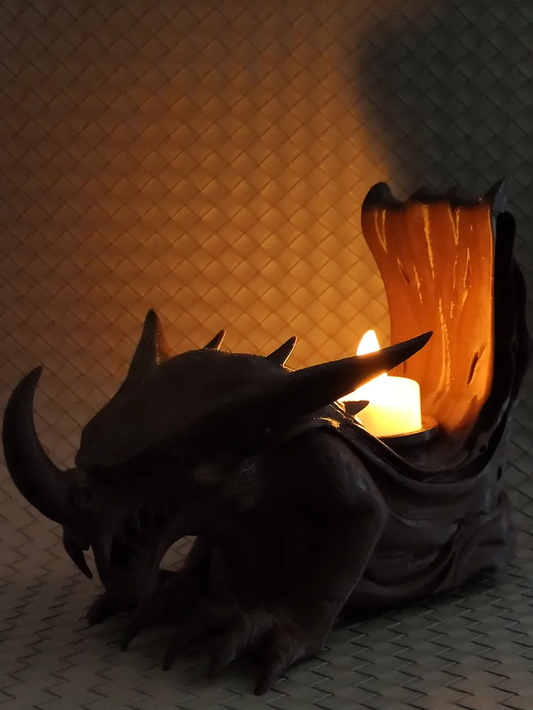 Trihorn Dragon - LED Tea light Holder by RUMcajz MakerWorld: Download ...