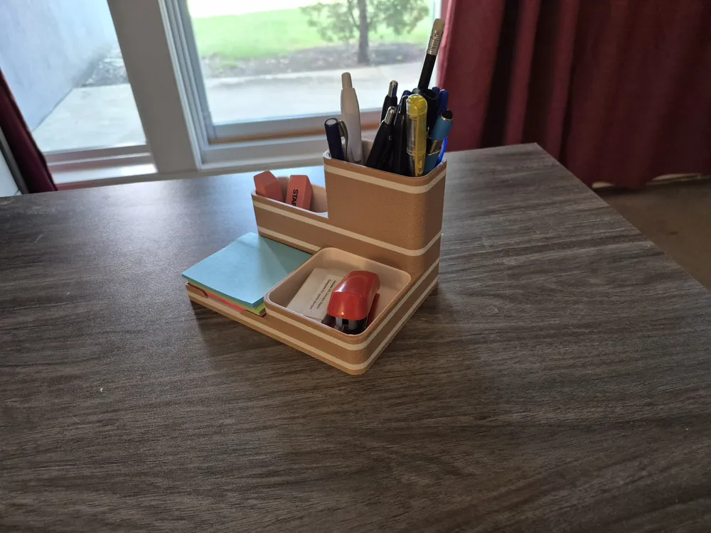 Desk Organizer With Post-It Note Holder - Free 3D Print Model - MakerWorld