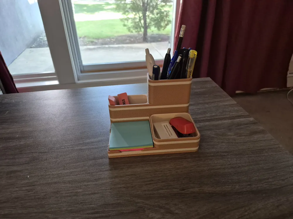 Desk Organizer With Post-It Note Holder - Free 3D Print Model - MakerWorld