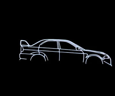 mitsubishi Evo X silhouette wall art by cruse2382 - MakerWorld