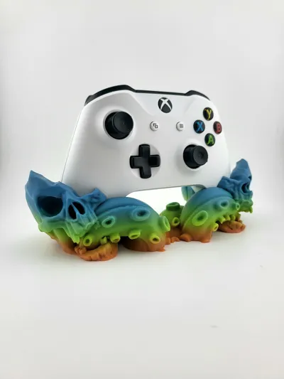 xbox controller holder stand skull and tentacle by Mad power MakerWorld ...