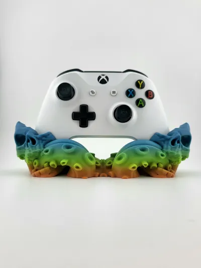 xbox controller holder stand skull and tentacle by Mad power MakerWorld ...