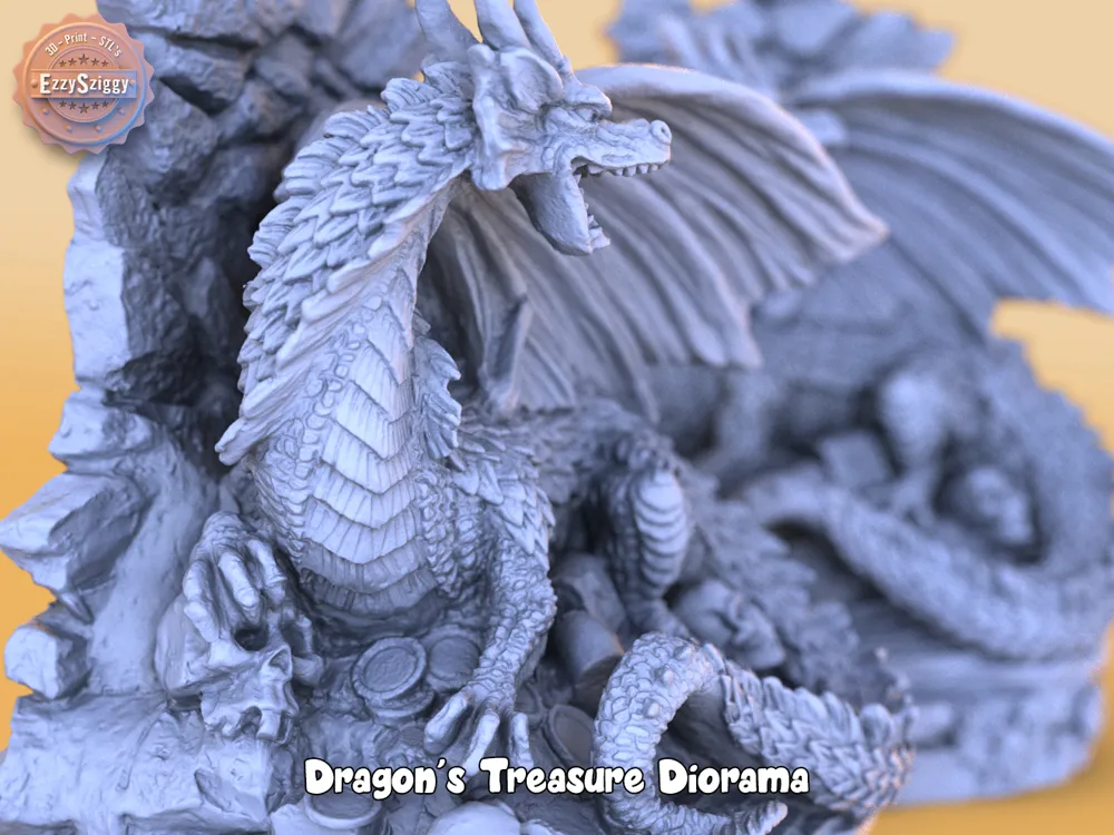 Dragon`s Treasure Diorama by EzzySziggy MakerWorld: Download Free 3D Models