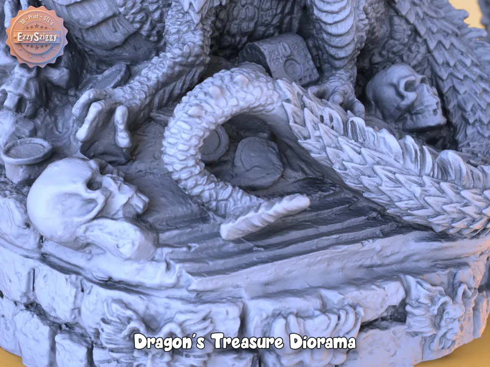 Dragon`s Treasure Diorama by EzzySziggy MakerWorld: Download Free 3D Models