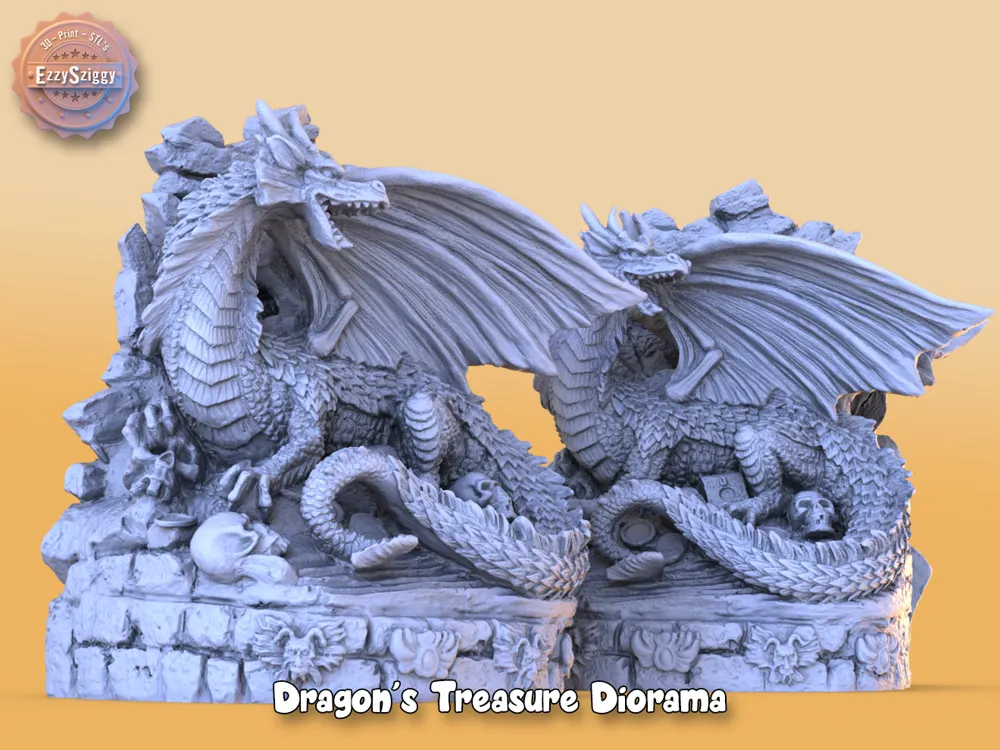 Dragon`s Treasure Diorama by EzzySziggy MakerWorld: Download Free 3D Models