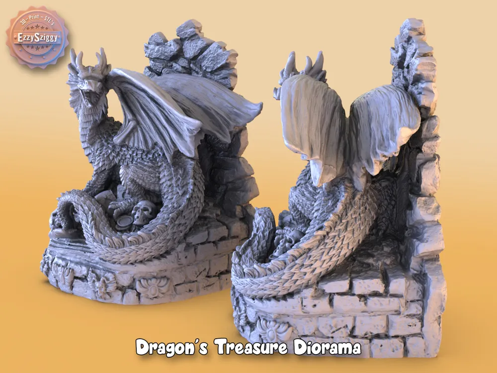 Dragon`s Treasure Diorama by EzzySziggy MakerWorld: Download Free 3D Models