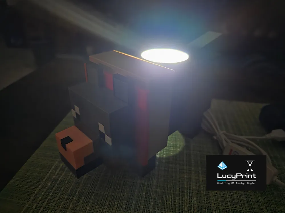 Minecraft Wolf 3D Lightbox - Free 3D Print Model - MakerWorld