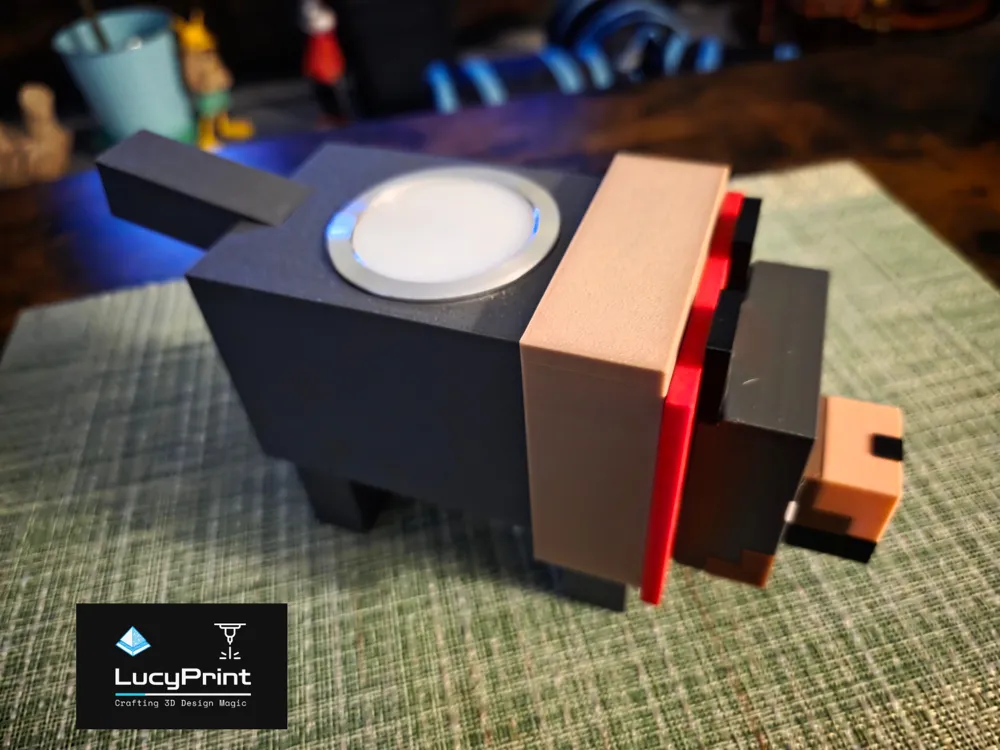 Minecraft Wolf 3D Lightbox - Free 3D Print Model - MakerWorld