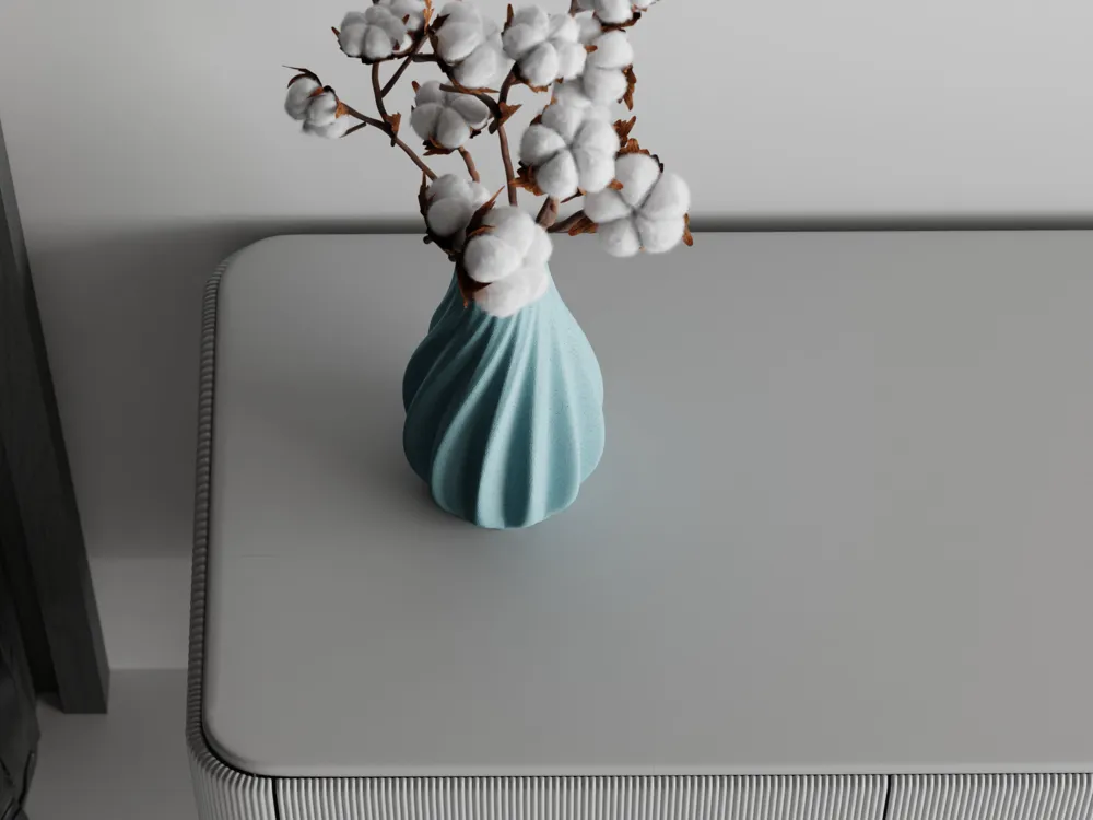 Vase smooth ribs curved by HpInvent MakerWorld: Download Free 3D Models