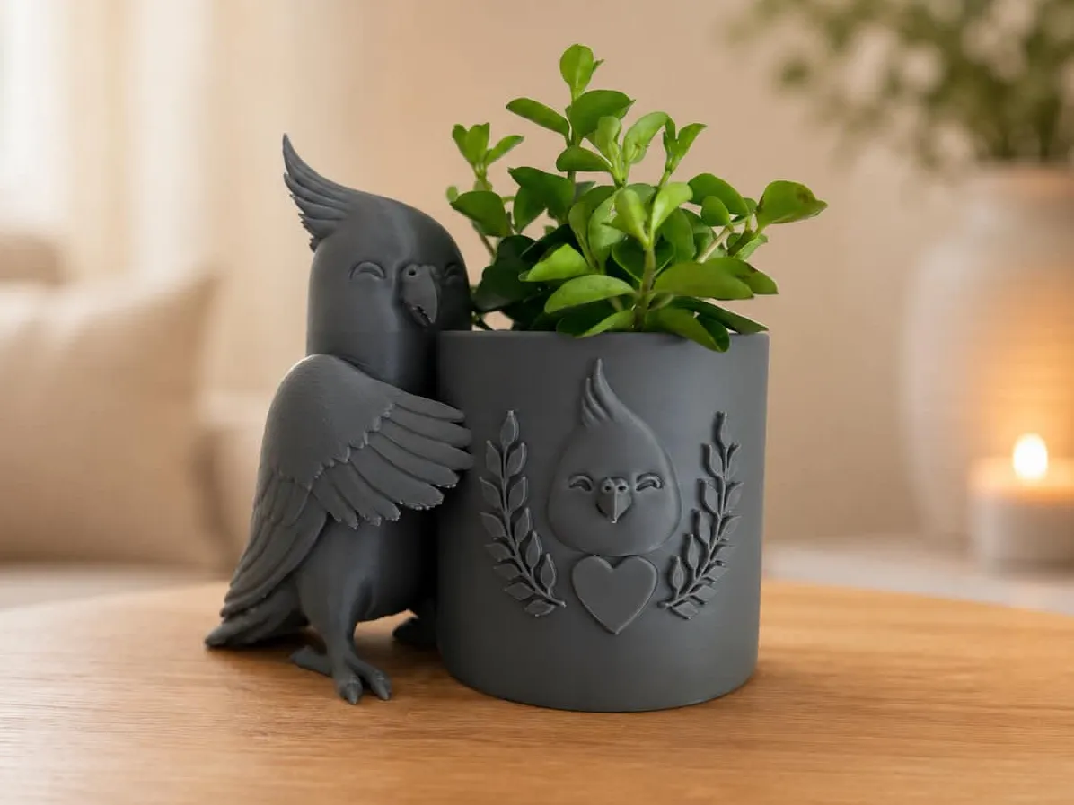 Cockatiel Planter - Free 3D Print Model - MakerWorld