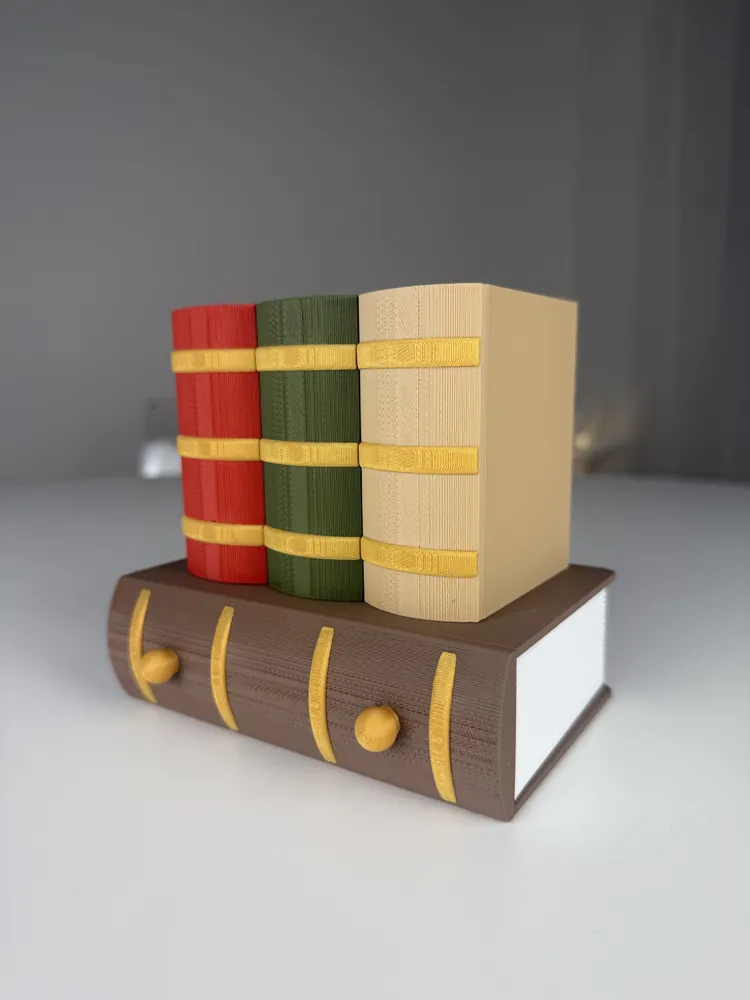 Book Pen Holder With Drawer - Free 3D Print Model - MakerWorld