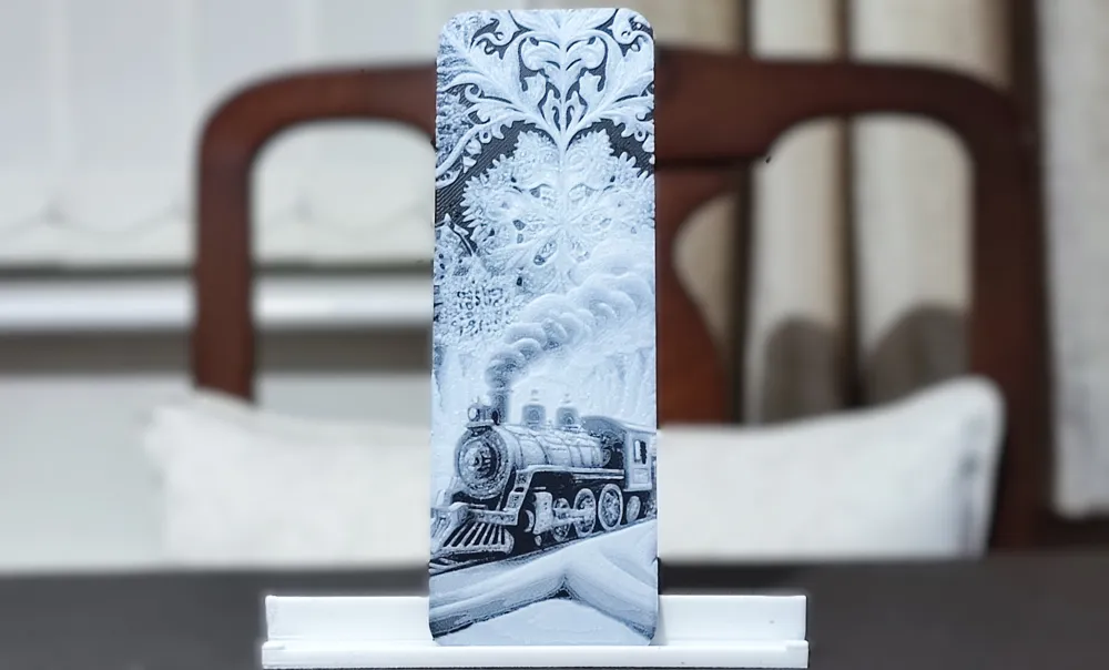 Christmas Train Bookmark - 2 Color - Free 3D Print Model - MakerWorld