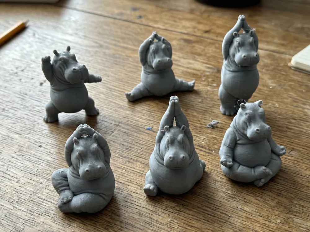 Hippo Zen Squad | Cute Yoga Hippos Collection - Free 3D Print Model ...