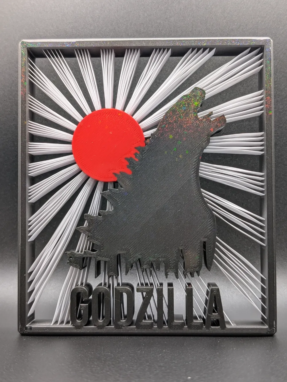 Godzilla Silhouette String Art - Free 3D Print Model - MakerWorld