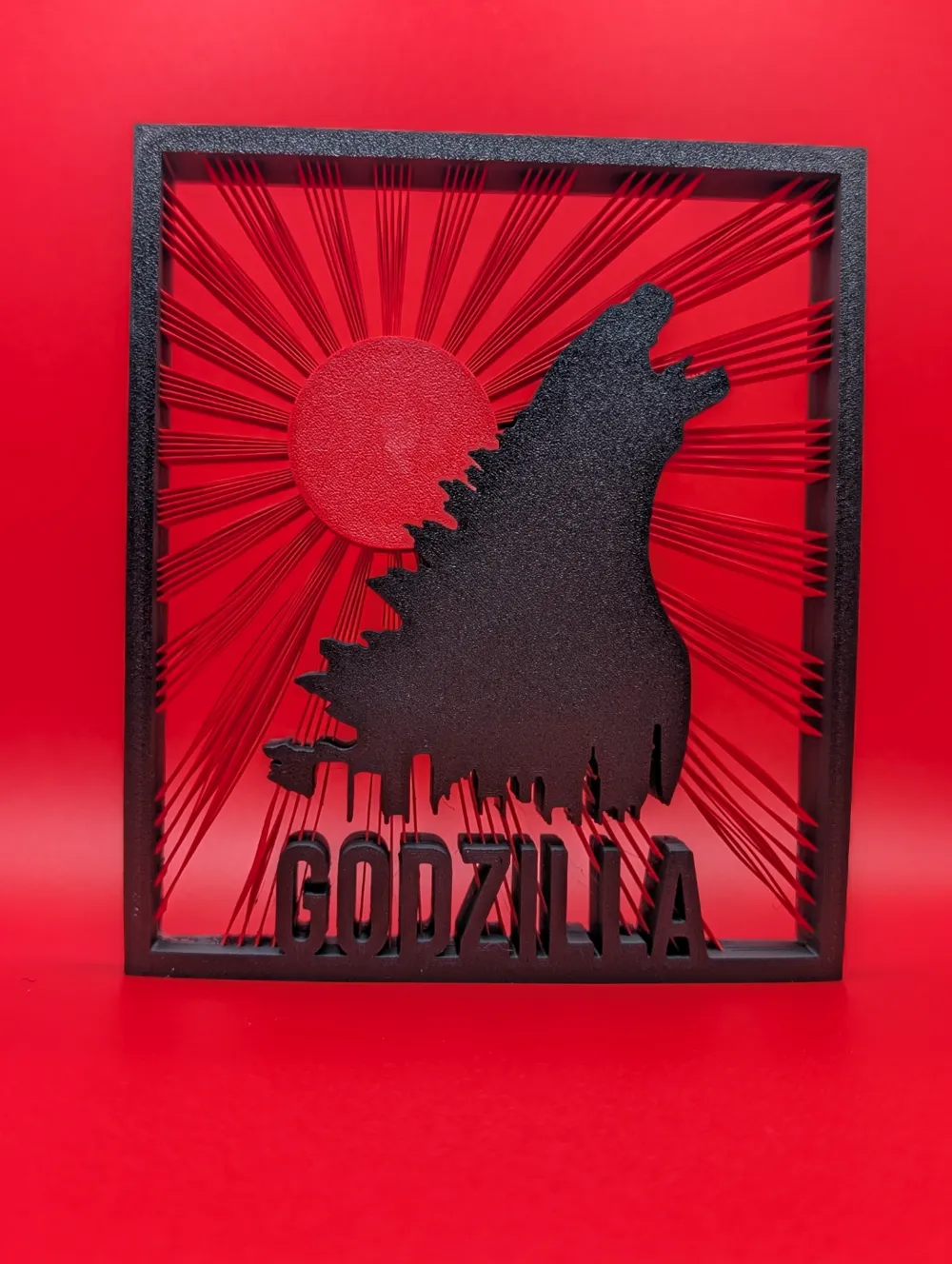 Godzilla Silhouette String Art - Free 3D Print Model - MakerWorld
