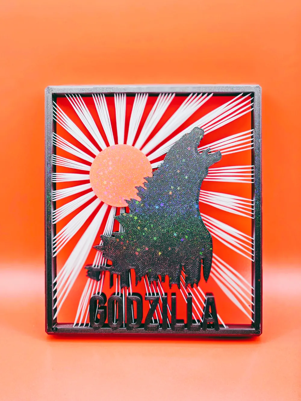 Godzilla Silhouette String Art - Free 3D Print Model - MakerWorld