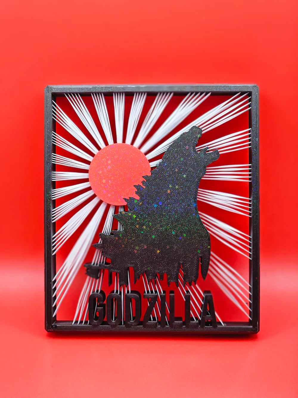 Godzilla Silhouette String Art - Free 3D Print Model - MakerWorld
