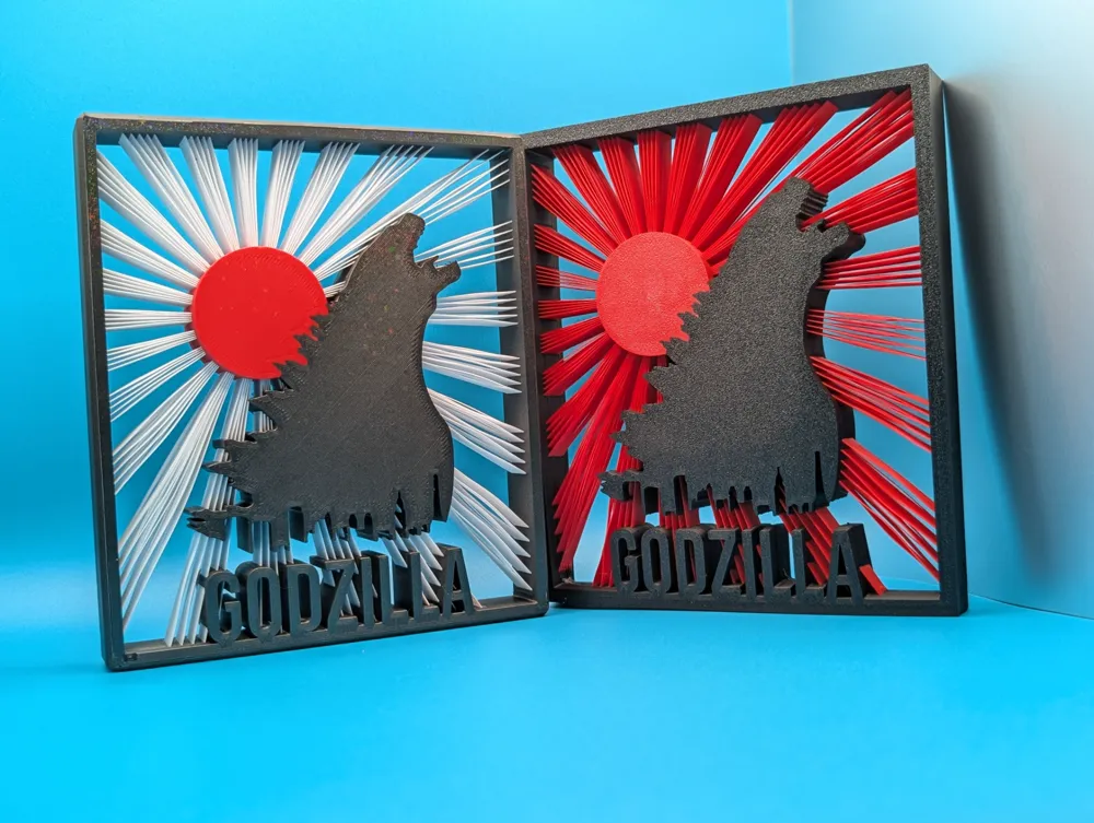 Godzilla Silhouette String Art - Free 3D Print Model - MakerWorld