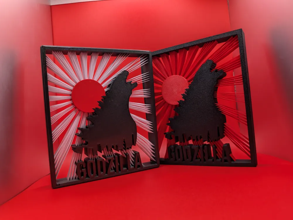 Godzilla Silhouette String Art - Free 3D Print Model - MakerWorld
