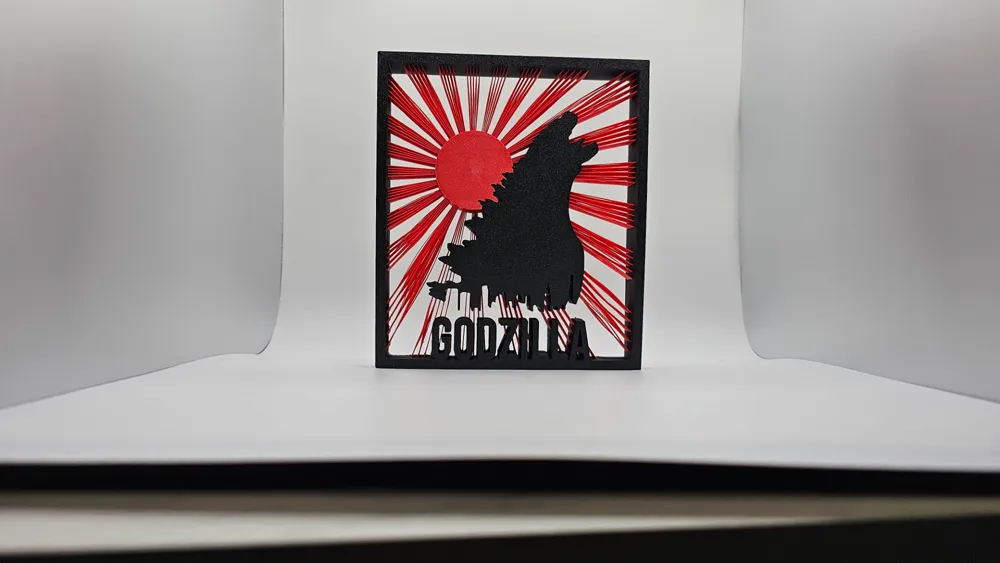 Godzilla Silhouette String Art - Free 3D Print Model - MakerWorld